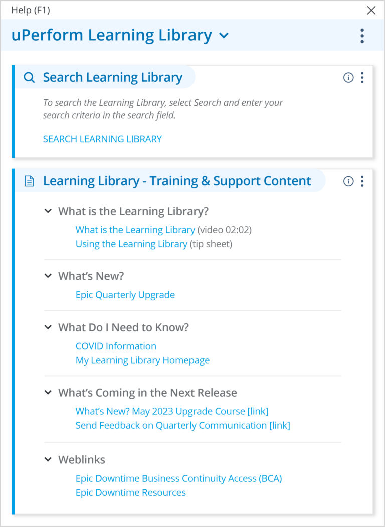 Optimizing Epic Learning Home Dashboards with uPerform